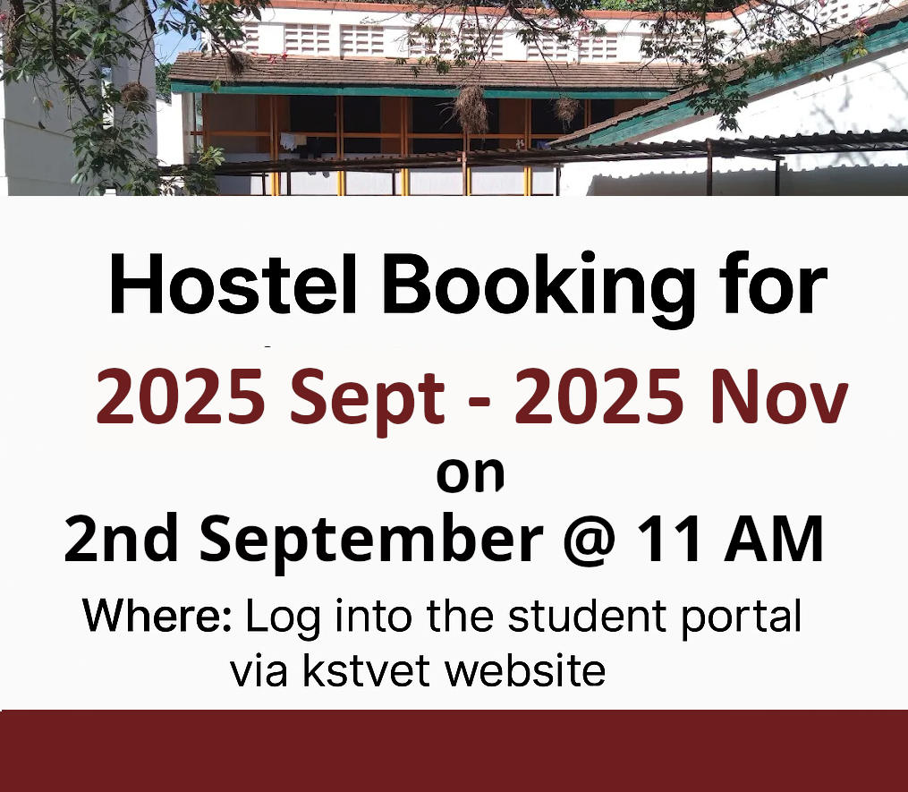 Hostel Booking for 2025 Sep to Nov period - Kenya School of TVET